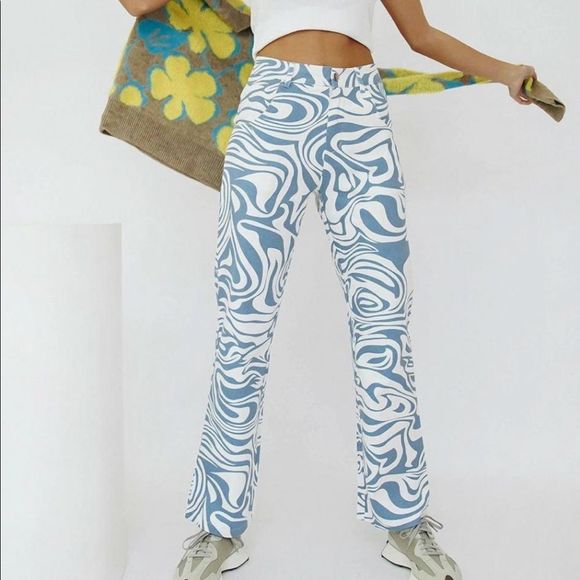 Jeans | Vrg Grl Wavy Blue Swirl Jeans | Poshmark